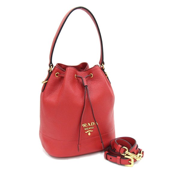 Prada | Bags | Prada Shoulder Bag Be18 Red Leather Ladies | Poshmark